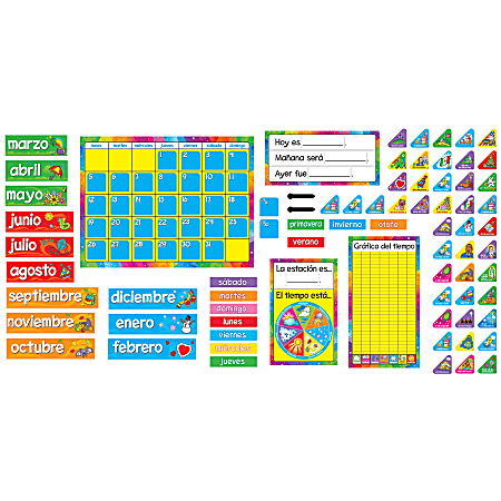 TREND Calendario Anual Spanish Bulletin Board Set Multicolor - Office Depot
