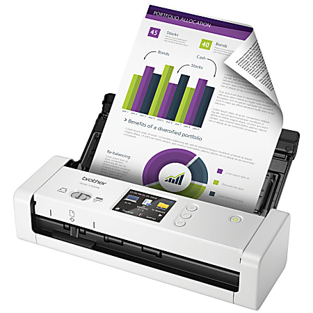Brother ADS 1700W Wireless Color Compact Desktop Scanner - Office Depot