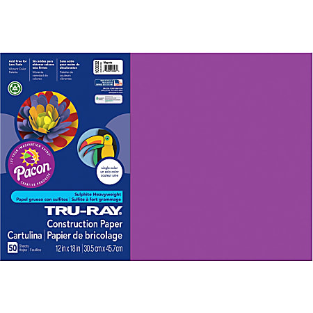 Tru Ray Construction Paper 50percent Recycled 12 x 18 Magenta Pack Of ...