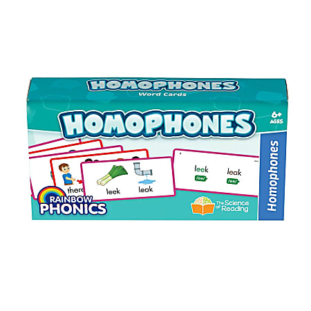 Junior Learning Rainbow Phonics Homophones Cards Grade 1 12 - Office Depot