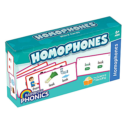 Junior Learning Rainbow Phonics Homophones Cards Grade 1 12 - Office Depot