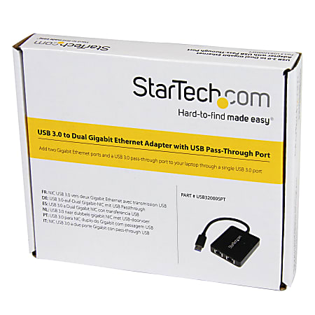 StarTech.com USB 3.0 To Dual Port Gigabit Ethernet Adapter NIC With USB ...