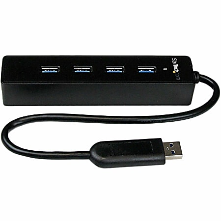 StarTech.com 4 Port Portable SuperSpeed USB 3.0 Hub with Built in Cable ...