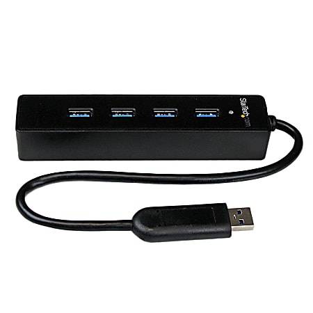 StarTech.com 4 Port Portable SuperSpeed USB 3.0 Hub with Built in Cable ...
