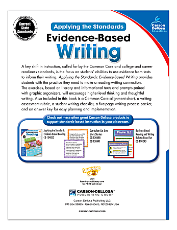 Carson Dellosa Evidence Based Writing Workbook Grade 4 - Office Depot
