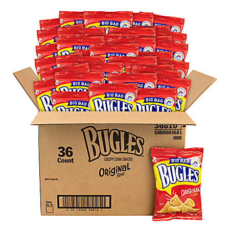 Bugles Original Crispy Corn Snack Single Serve Bags 1.5 Oz Pack Of 36 ...