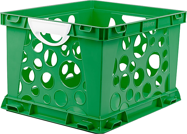 Storex File Crates With Handles Medium Size Classroom Green Pack Of 3 ...