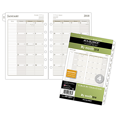 AT A GLANCE Day Runner PRO Monthly Planner Refill 5 12 x 8 12 30percent ...