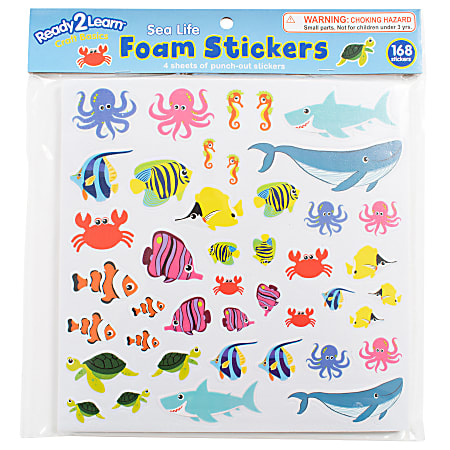 Ready 2 Learn Foam Stickers Sea Life 168 Stickers Per Pack Set Of 3 ...