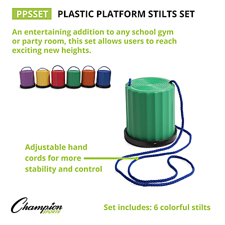 Champion Sports Plastic Platform Stilts 13 12 x 9 12 x 9 Assorted ...