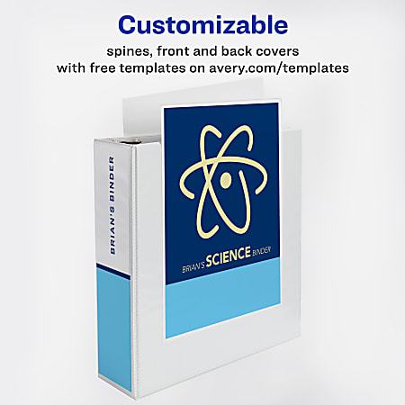 Avery® Durable View 3 Ring Binder, 3" Slant Rings, White, 1 Binder