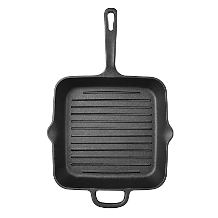 Masterpro Bergner Iron Grill Pan With Helper Handle 10 Black - Office Depot