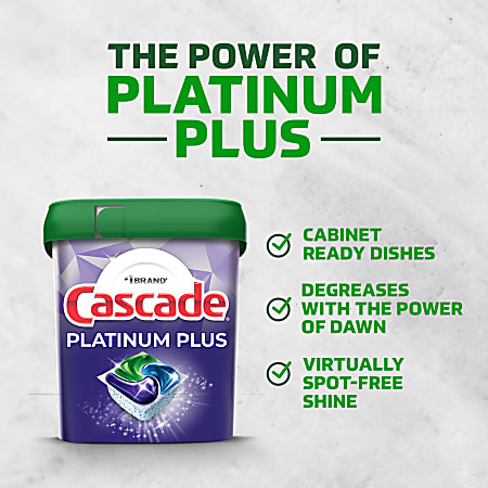 Cascade Platinum Plus ActionPacs Dishwasher Detergent Pods Fresh Scent ...