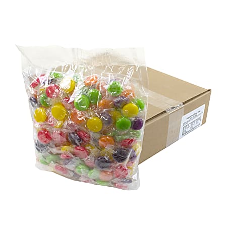 Quality Candy Tropical Fruit Hard Candy Disks 5 Lb Box - Office Depot
