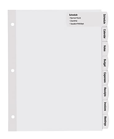 Avery Big Tab Printable Large Label Dividers With Easy Peel 8 12 x 11 8 ...