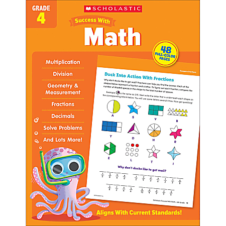 Scholastic Teacher Resources Grade Success Workbooks 4th Grade Set Of 4 ...