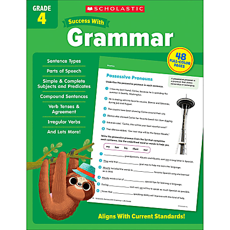 Scholastic Teacher Resources Grade Success Workbooks 4th Grade Set Of 4 ...