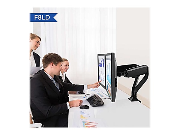 FlexiSpot F8LD Dual Monitor Mount 21 H x 21 W x 21 D Black - Office Depot