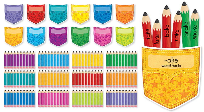Scholastic Handy Pockets Mini 132 Piece Bulletin Board Set Assorted ...