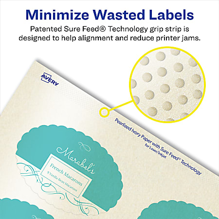 Avery Pearlized Permanent Labels With Sure Feed 94060 PIP100 Oval ...