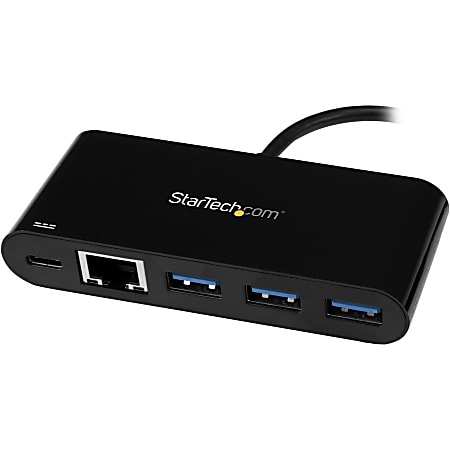 StarTech.com USB C to Ethernet Adapter with 3 Port USB 3.0 Hub and ...