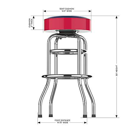 Imperial MLB Backless Swivel Bar Stool, Boston Red Sox