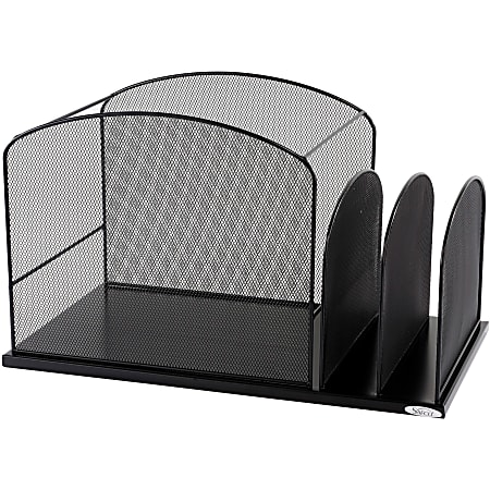 Safco Onyx Mesh Hanging File Desk Organizer With 2 Upright Sections 11 ...