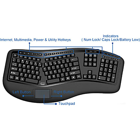 Adesso Tru Form 4500 Wireless Ergonomic Touchpad - Office Depot