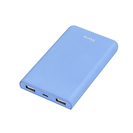 iHome Slim Charge 8,000 mAh Power Bank, Blue/White, IH-IH-PP2004WN