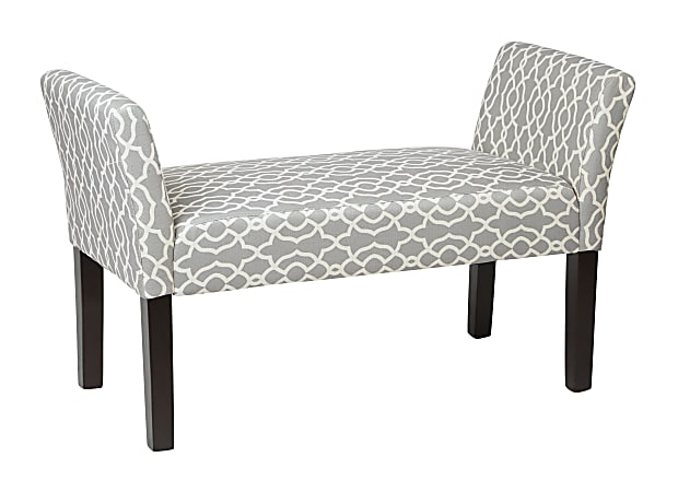 Ave Six Kelsey Bench Abby Geo GrayGraphite Velvet - Office Depot