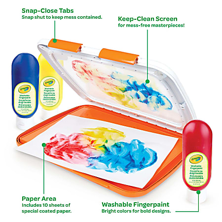Crayola Easy Clean Finger Paint Set Assorted Colors - Office Depot