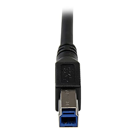 StarTech.com 1m Black SuperSpeed USB 3.0 Cable Right Angle A to B MM 3 ...
