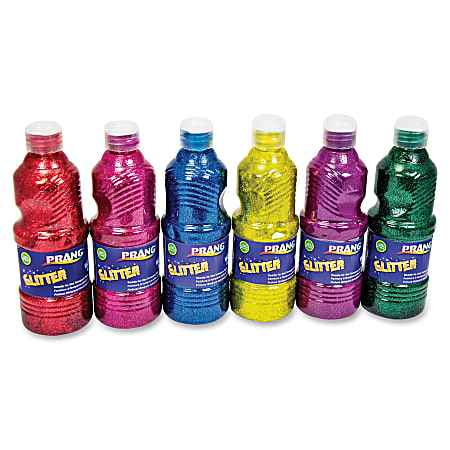 Prang Power Glitter Paint Set 16 Oz Multiple Colors Pack Of 6 Paints ...