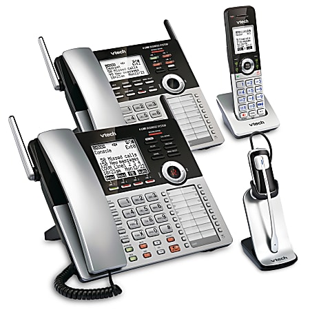 VTech CM18445 4 Line Small Business Office Phone System Bundle with 2 ...