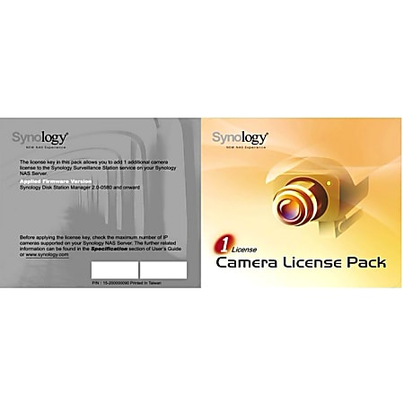 Synology Surveillance Device License Pack License 1 Camera - Office Depot