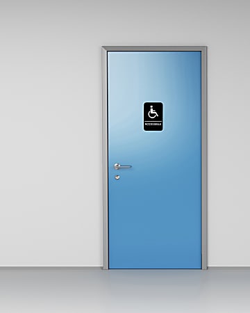 Alpine ADA Handicap Accessible Signs With Braille 9 x 6 BlackWhite Pack ...