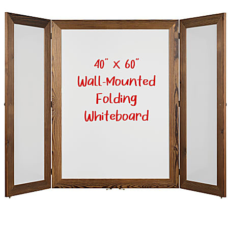 Excello Wall Mounted Double Sided Folding Magnetic Dry Erase Whiteboard ...