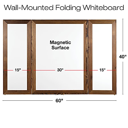 Excello Wall Mounted Double Sided Folding Magnetic Dry Erase Whiteboard ...