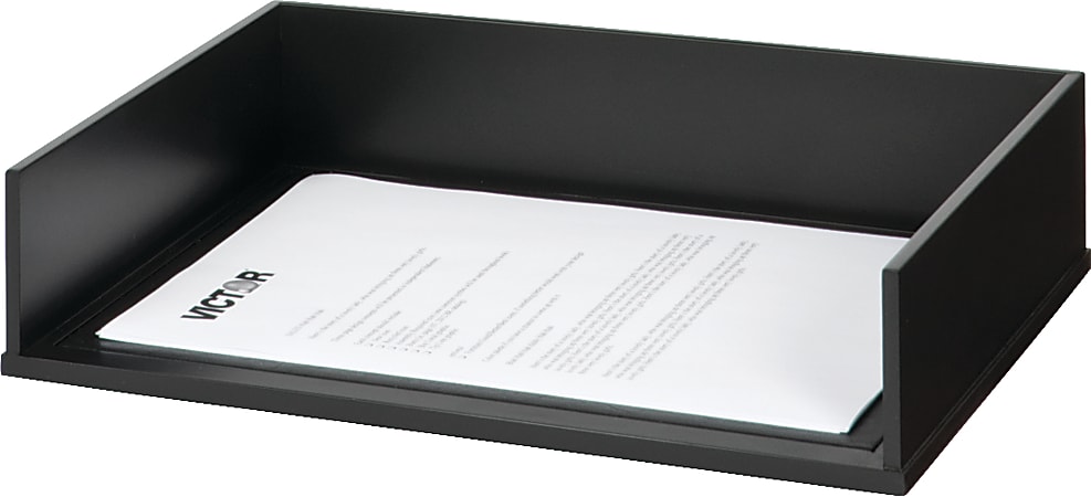 Victor Midnight Black Collection Stacking Letter Tray - Office Depot