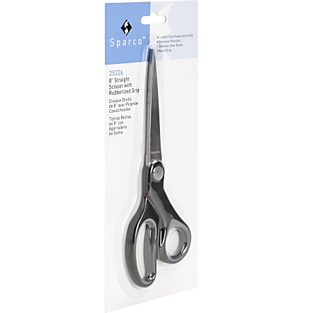 Sparco Rubber Handle Scissors 8 Pointed BlackGray - Office Depot