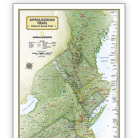 National Geographic Appalachian Trail Map In Gift Box 18 x 48 - Office ...