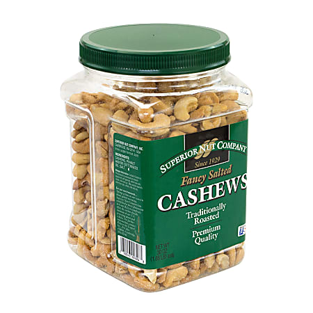 Superior Nut Fancy Salted Roasted Cashews 30 Oz Tub - Office Depot
