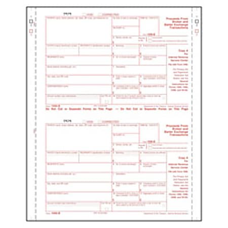 1099B Proceeds From Broker And Barter Exchange Transactions Federal Copy A 30percent Recycled ...