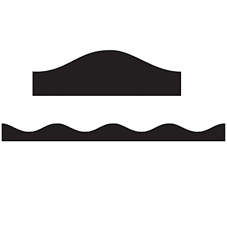 Ashley Productions Magnetic Scallop Borders 1 x 12 Black 12 Borders Per ...