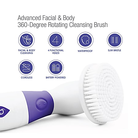 Pursonic Waterproof Facial Cleansing Brush 8 H x 6 W x 2 D Aqua ...