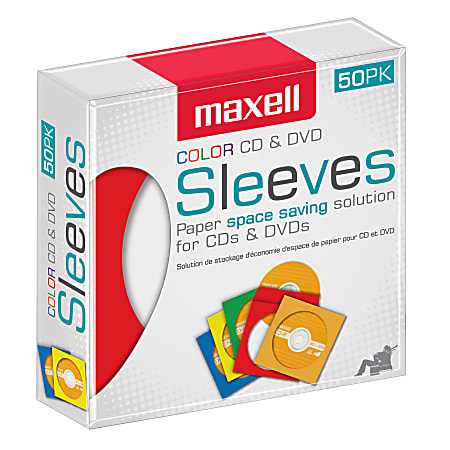 Maxell CD 401 Multi Color CD DVD Sleeve - Office Depot