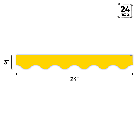 Creative Teaching Press EZ Border 3 x 24 Strips Core Decor Yellow Wavy ...