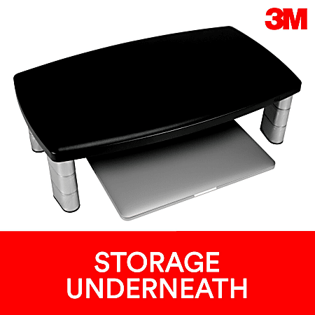 3M Monitor Stand 5 78 x 20 12 x 12 12 MS90B BlackSilver - Office Depot