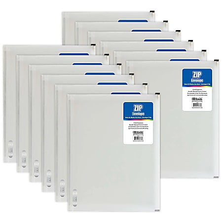 BAZIC Products Zip Envelope Letter Size Clear Pack Of 12 - ODP Business ...
