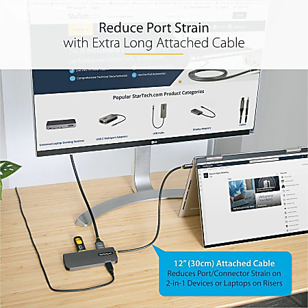 StarTech.com USB C Multiport Adapter 4K 60Hz HDMI HDR10 Video 3 Port ...